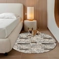 3.3ft Round Rug Beige Brown Marble Area Rugs for Living Room Bedroom ...