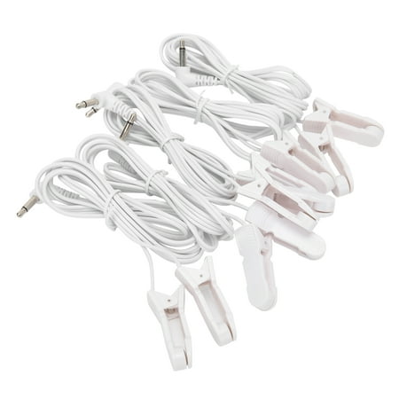 Peahefy EAR CLIP Electrocode W/ 3.5mm Plug Cable For TENS Microcurrent ...