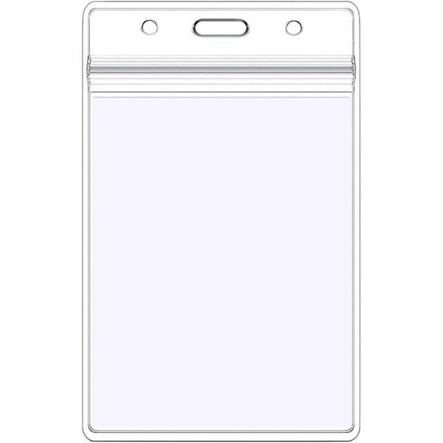 40 Pack ID Card Badge Holder Vertical, Heavy Duty Clear Vinyl Plastic ...