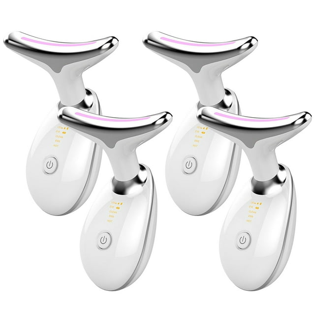 EMS Thermal Neck Lifting And Tighten Massager Electric Microcurrent Wrinkle Remover LED Photon ...