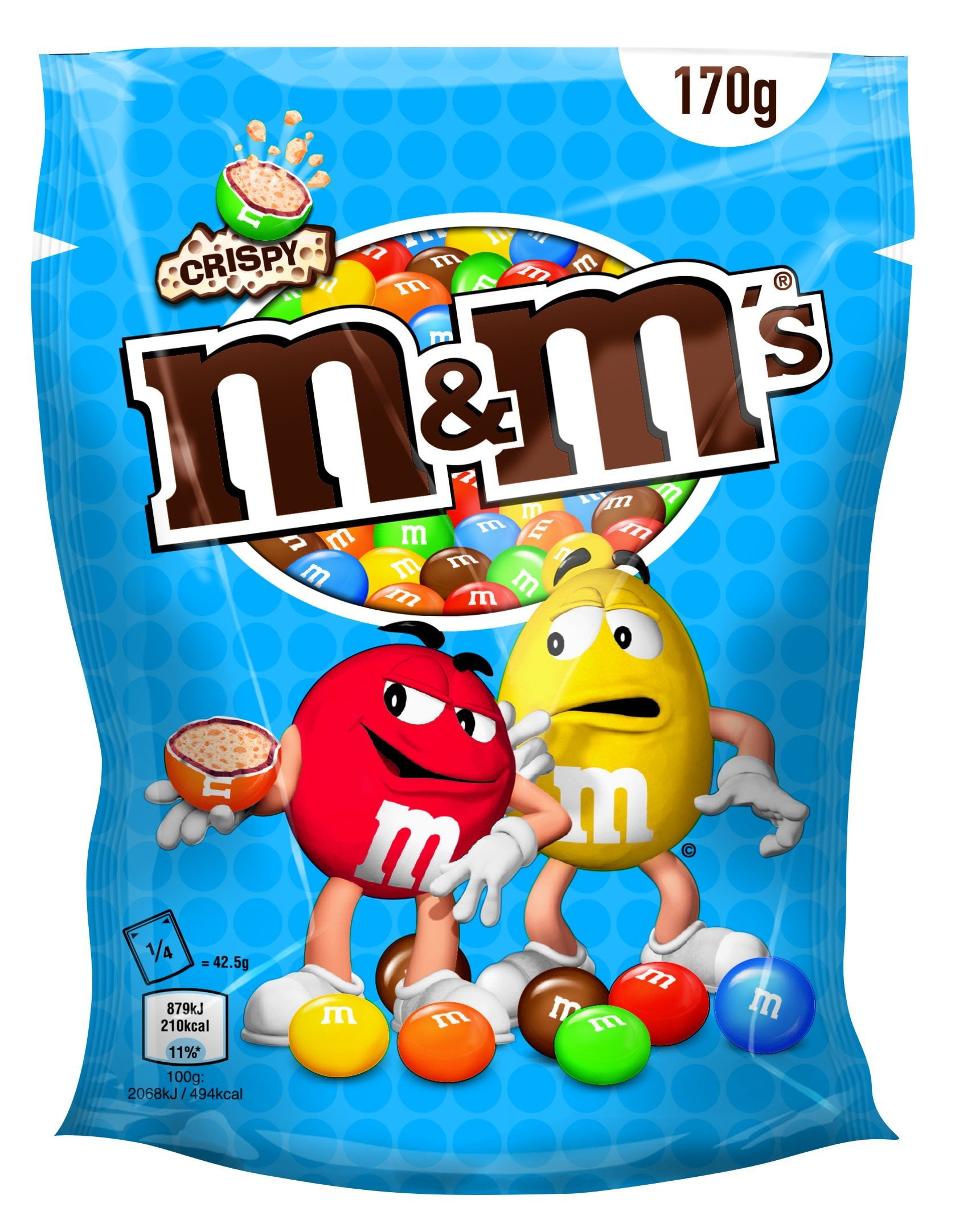 Crispy M&M's Chocolate Candy with Crisped Rice Center, 170g Bag - Rare ...