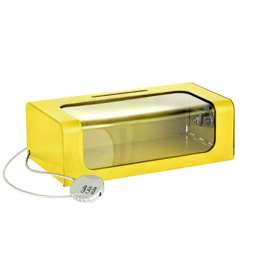 Adiroffice Yellow Steel with Cable Donation Suggestion Box - Walmart.com