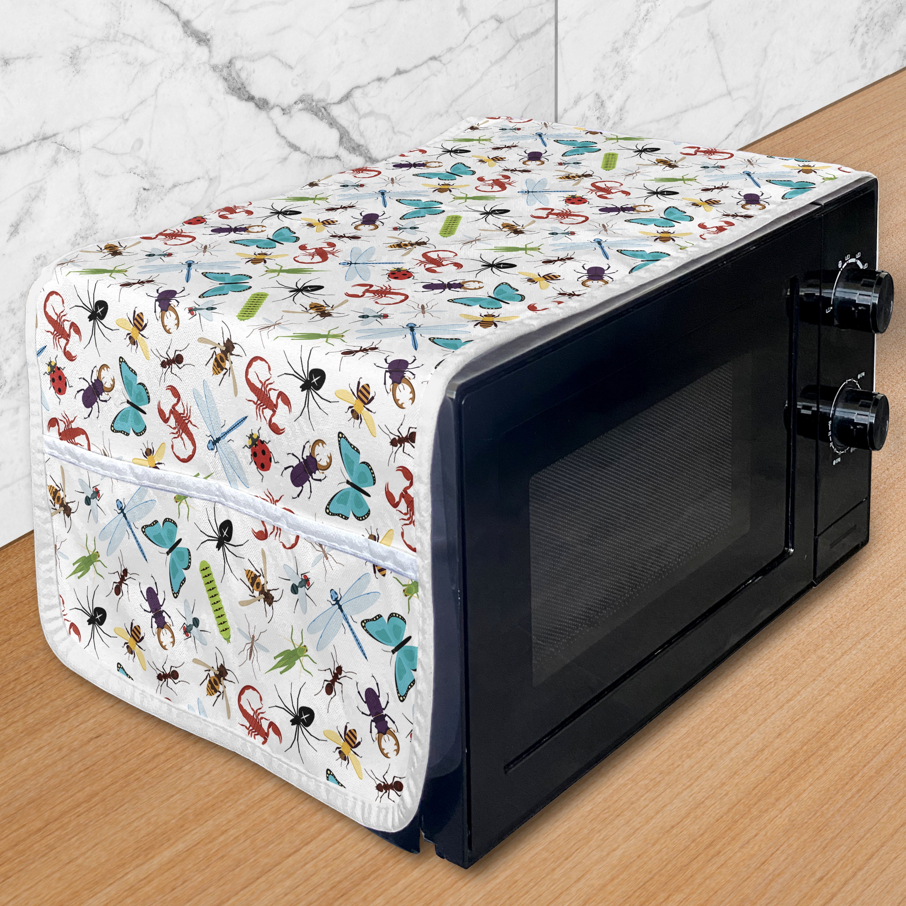 Animals Microwave Oven Cover, Colorful Insects Butterfly Caterpillar ...