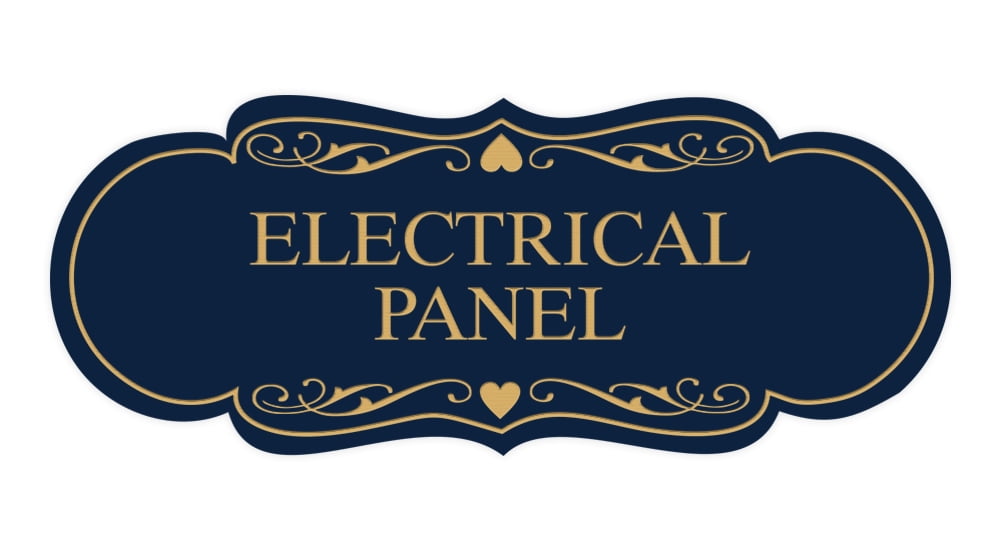 Designer Electrical Panel Sign(Navy Blue/Gold) - Large - Walmart.com