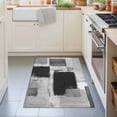 Abstract Color Block Paint Rectangle Rug 2'x3' Black Gray Patchwork ...