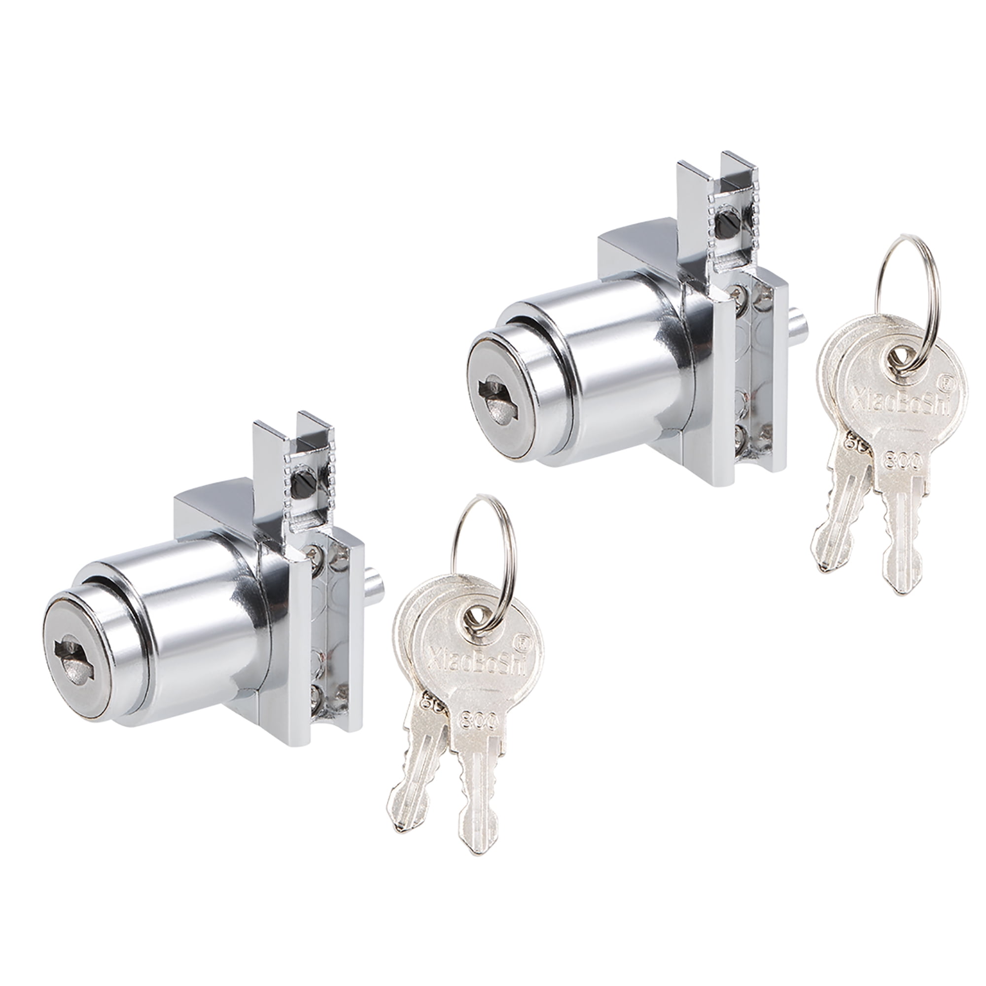 Push Lock For Sliding Glass Cabinet Door Fits 5mm Thick Keyed Alike 2 Pcs
