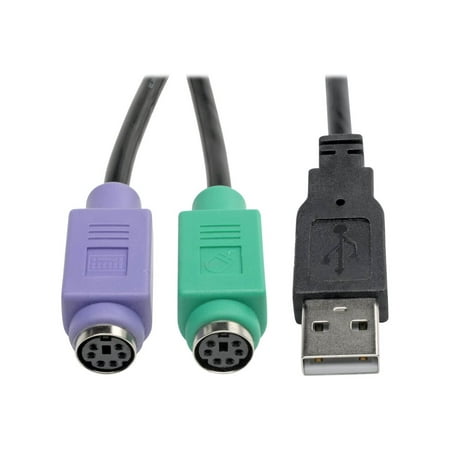 Tripp Lite 6 Inch USB to PS/2 Adapter Keyboard and Mouse USB-A o 2x ...