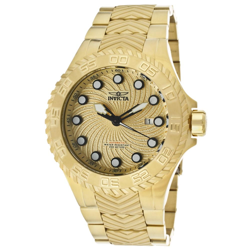 Invicta 12922 Men's Pro Diver Razor Automatic Gold Dial Gold Tone Steel ...
