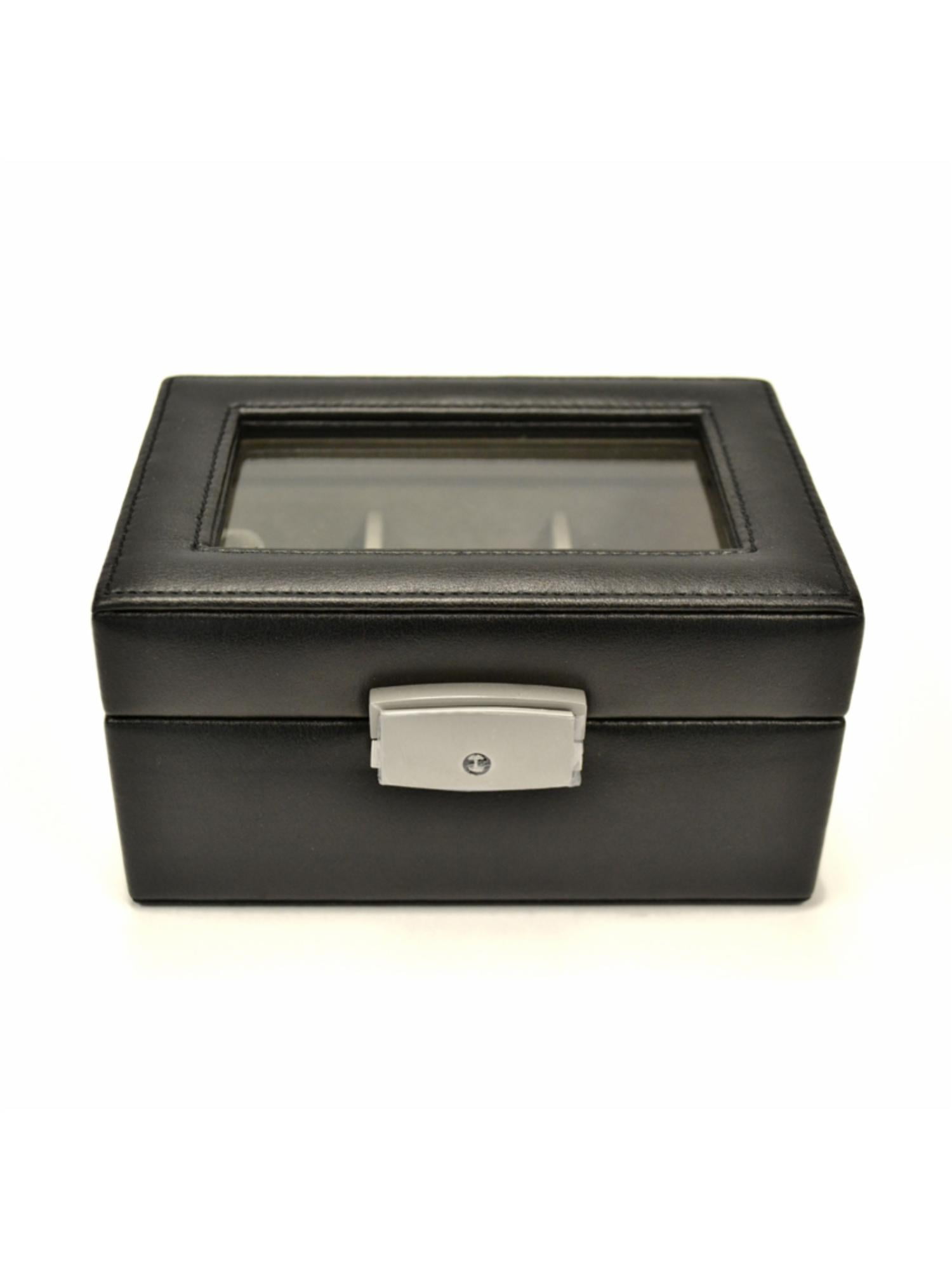 Royce Leather Luxury 3 Slot Watch Box - 6W x 3.25H in. - Walmart.com