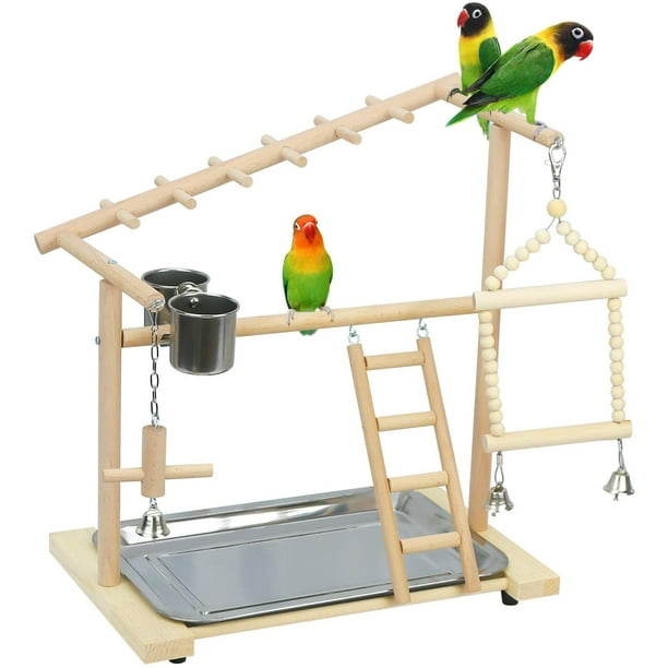 ZMLEVE Perroquet Playstand Aire de Jeux pour Oiseaux Cage à Oiseaux ...