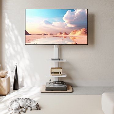 Floor TV Stand with Swivel Mount for 50-75 inch Flat TVs, Weight ...