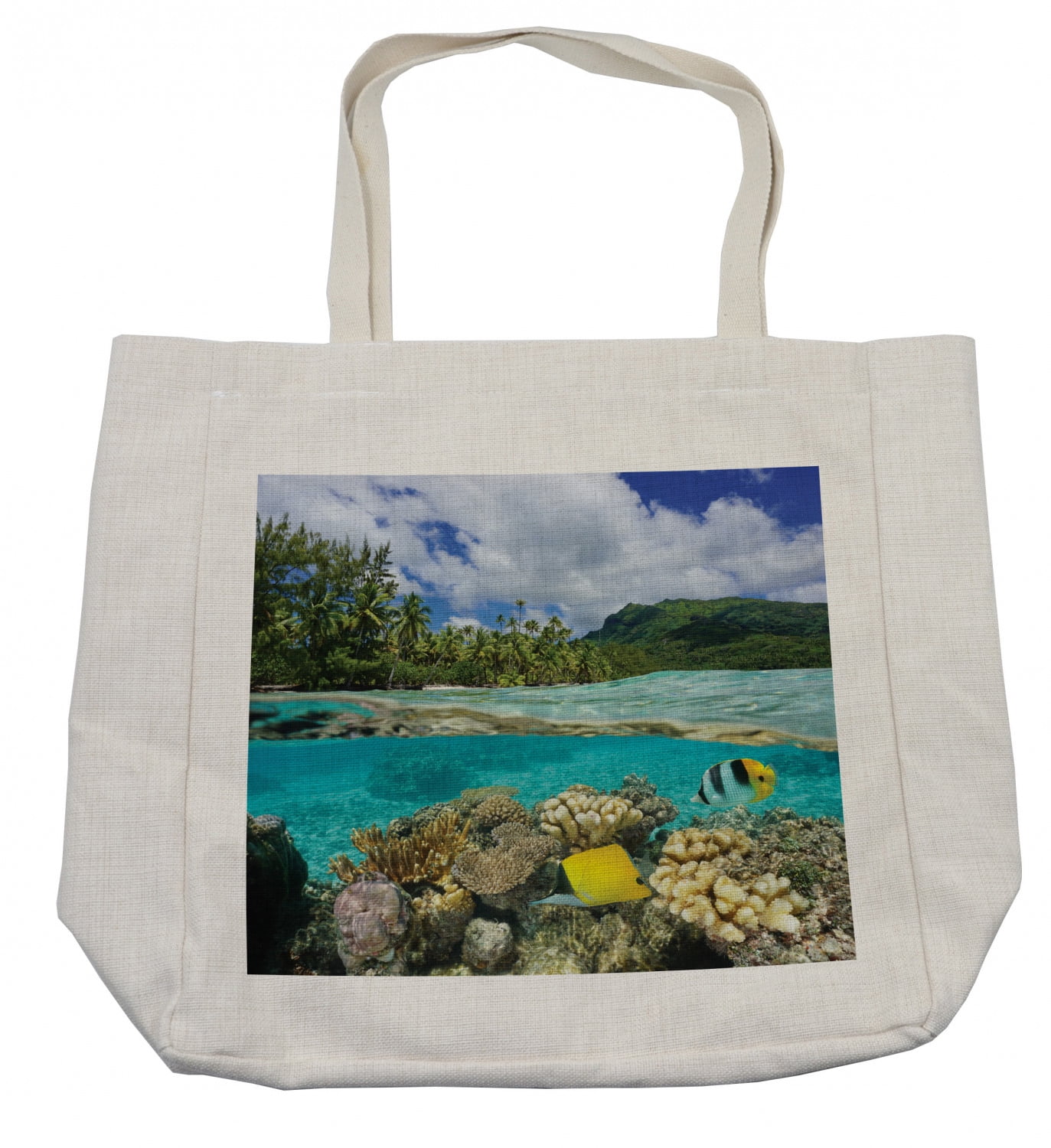 Island Shopping Bag, Pacific Ocean French Polynesia Lagoon of Huahine ...