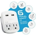 Ceptics World Travel Adapter Kit, 2 USB Ports, 2 US Outlets, Surge ...