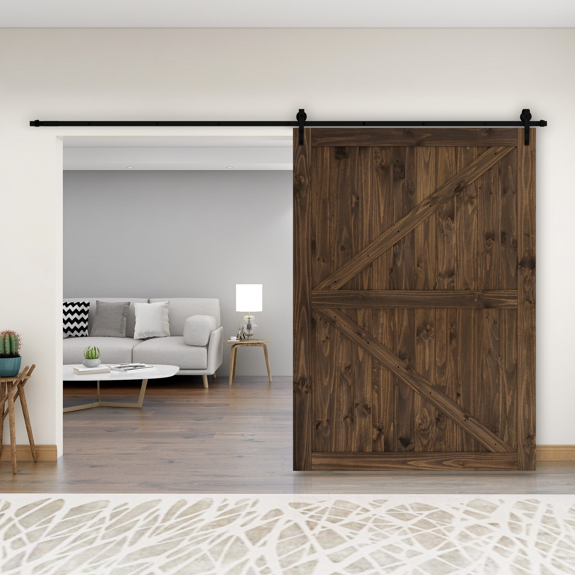BELLEZE 60 Inch DIY Sliding Interior Barn Door, Modern Farmhouse ...