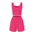 Women Pants Summer Two Piece Outfits Women Summer Shorts Sets 2 Piece Sleeveless Matching Crop