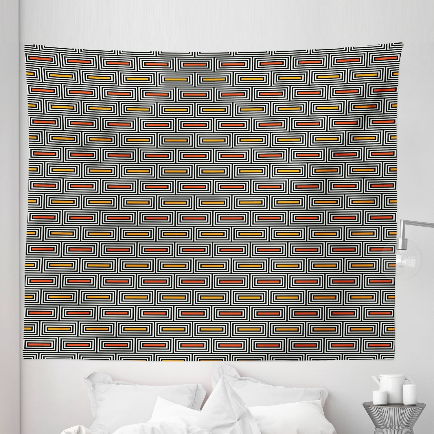 Geometric Tapestry, Repeating Rectangular Blocks Abstract Style with ...