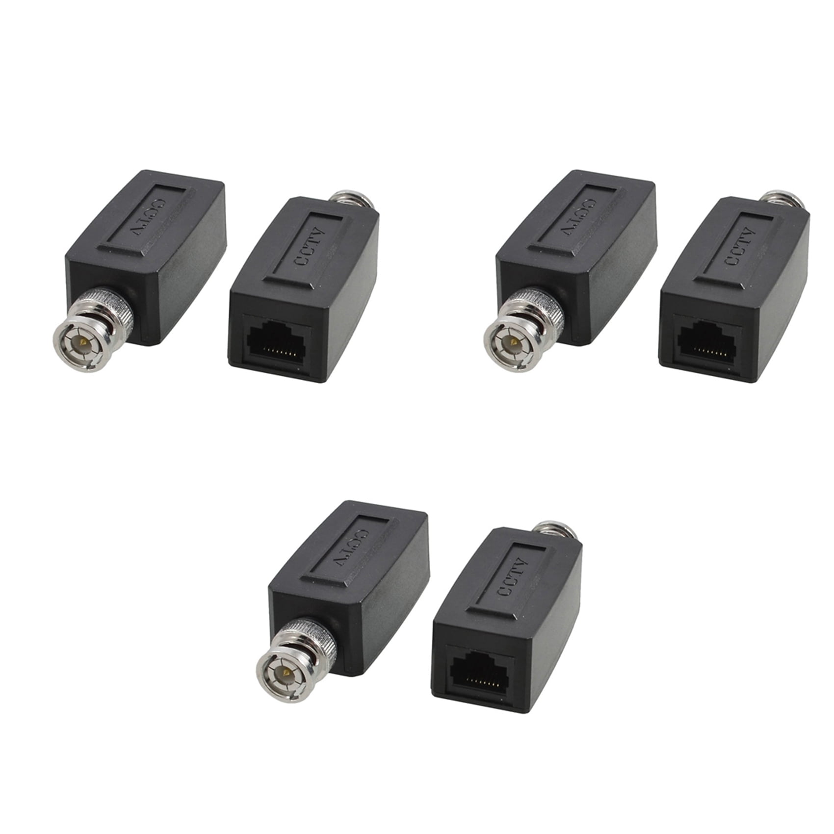 3X Transceptor Balun Video Activo Cat5 UTP RJ45 BNC Coaxial de CCTV ...