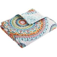 Levtex Home - Mayla - Quilted Throw - Teal Orange Red Green Yellow ...