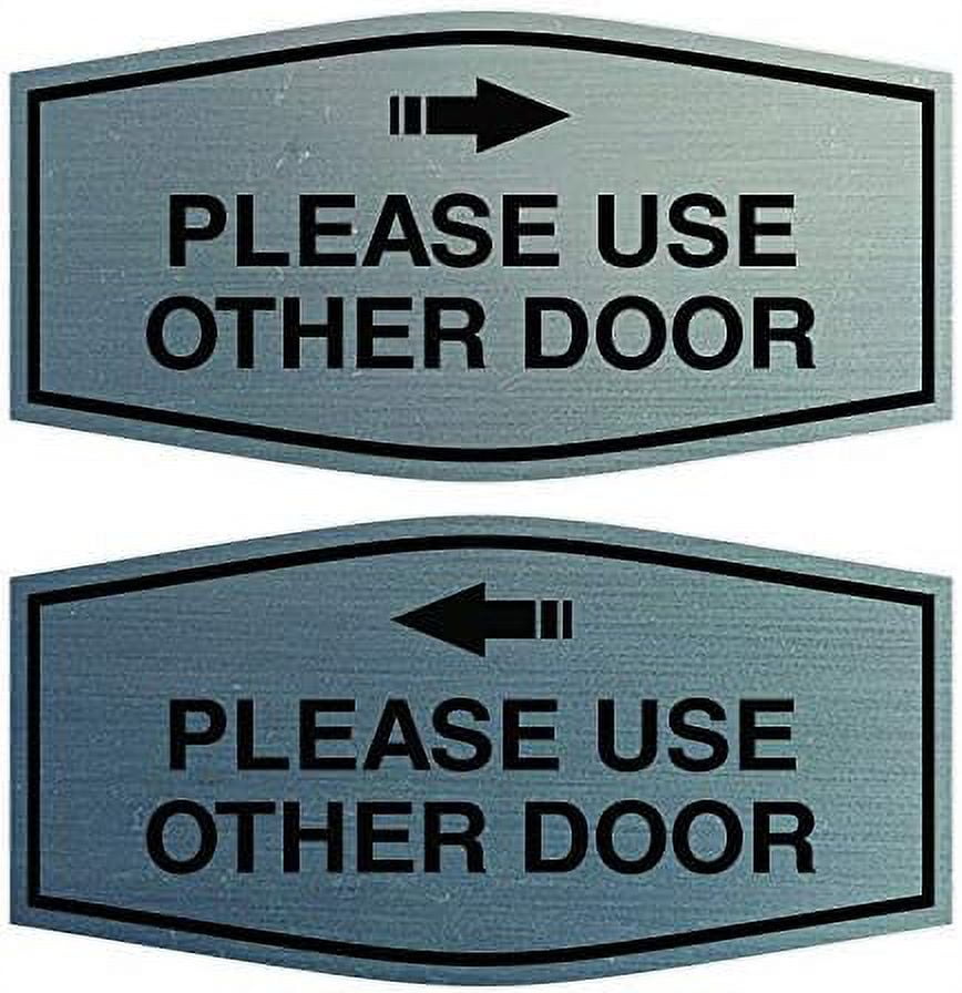 fancy please use other door sign set (brushed silver) - large - Walmart.com