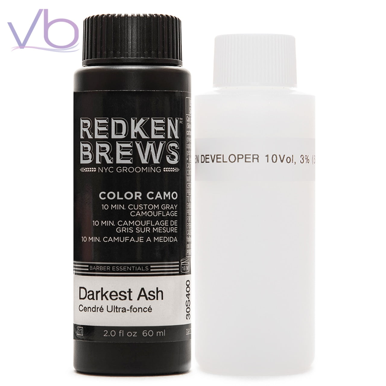 Redken Brews For Men 10 Minute Color Camo with Developer, Darkest Ash ...