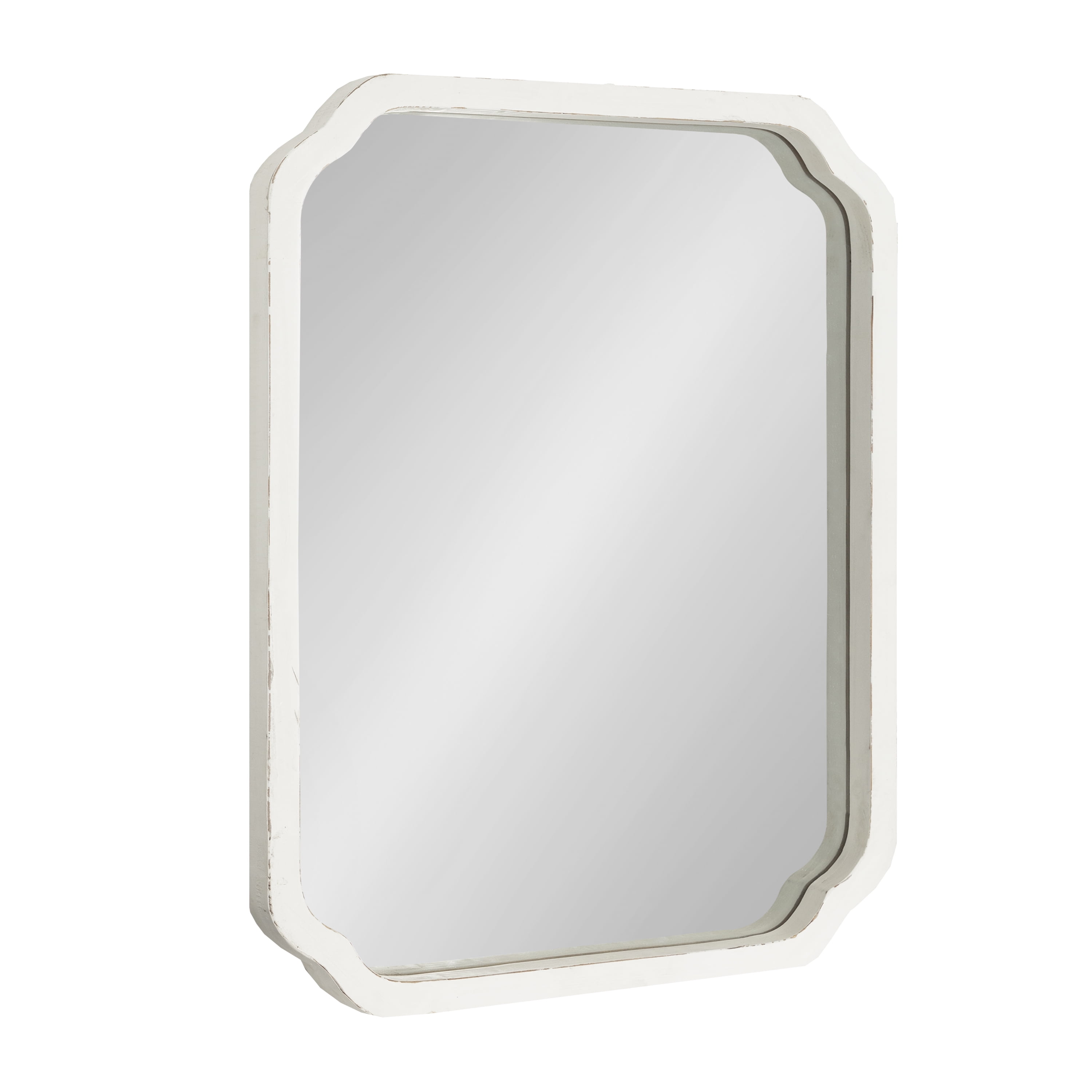 Kate and Laurel Marston Farmhouse Rectangle Wall Mirror, 18 x 24, White ...