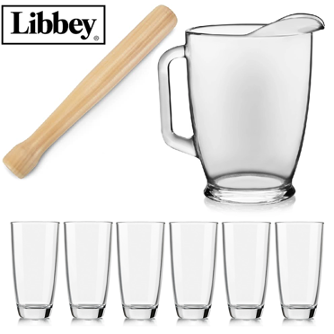 Libbey Acapulco Handblown Glass Pitcher Set, 89-ounce, Perfect for Serving Drinks, Set of 2 ...