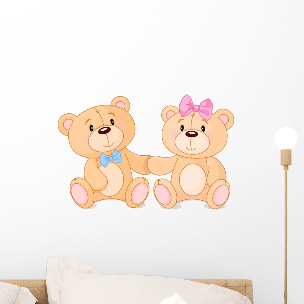 Teddy Bears Love Wall Decal Wallmonkeys Peel and Stick Graphic (18 in W ...
