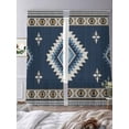 Boho Geometric Retro Lines Chiffon Sheer Curtains 84 Inches Long ...