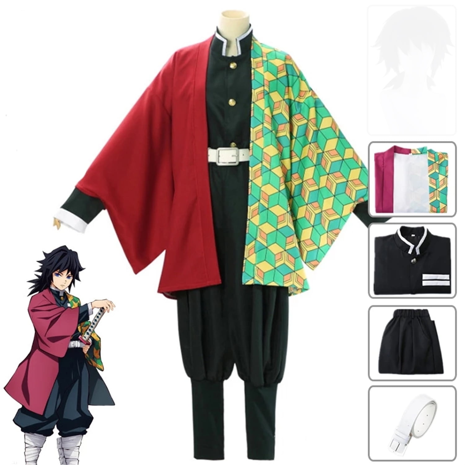 Anime Demon Slayer Kimetsu No Yaiba Tomioka Giyuu Cosplay Costume ...
