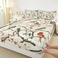 Castle Fairy Red Sparrow 4pcs Bed Sheets for Boys Girls,Merry Christmas King Sheets,Happy Xmas ...