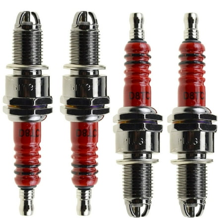D8TC Spark Plug with 3 Replacement Electrodes for 4 Stroke 125cc 150cc ...