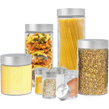 Home Basics 4-Piece Glass Canister Set, Clear - Walmart.com