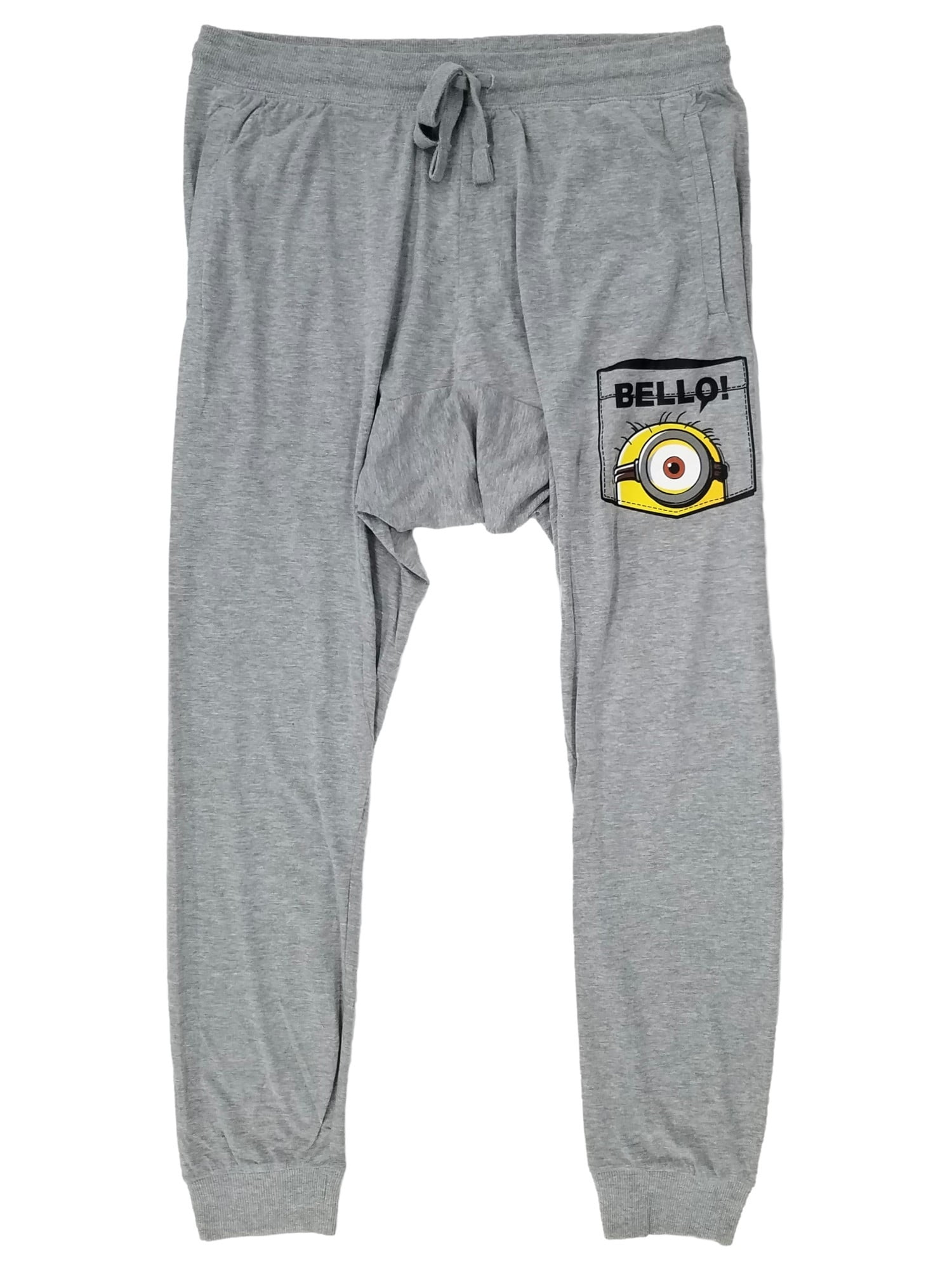 Minions Mens Heather Gray Bellow Jogger Style Lounge Pants Pajama ...