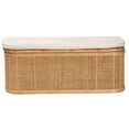 bali & pari Ishana Boho Storage Bench, Natural Rattan, Natural ...