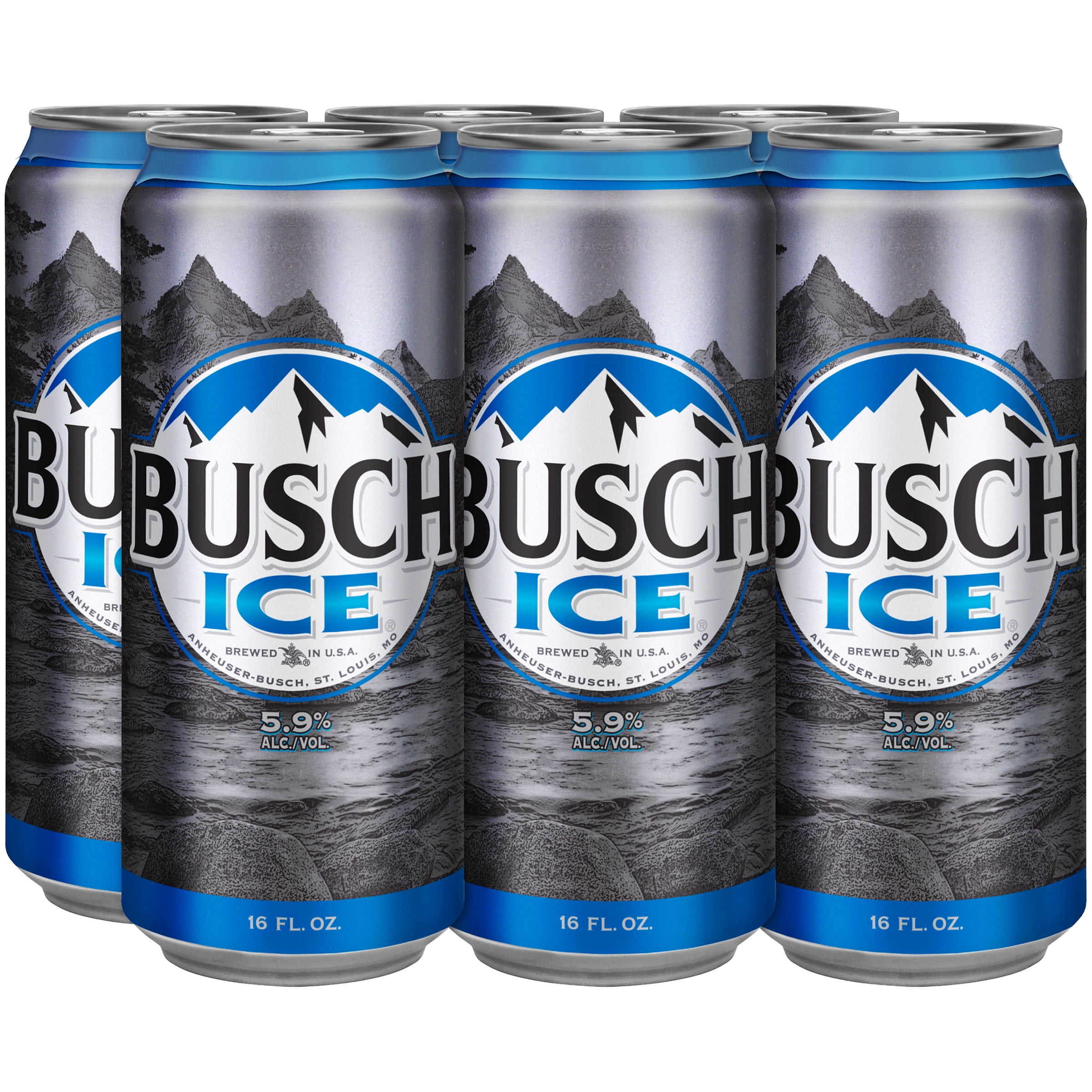 018200005732 UPC Busch Ice Beer, 6 Pack 16 FL. Oz. Cans, 5.9% Abv