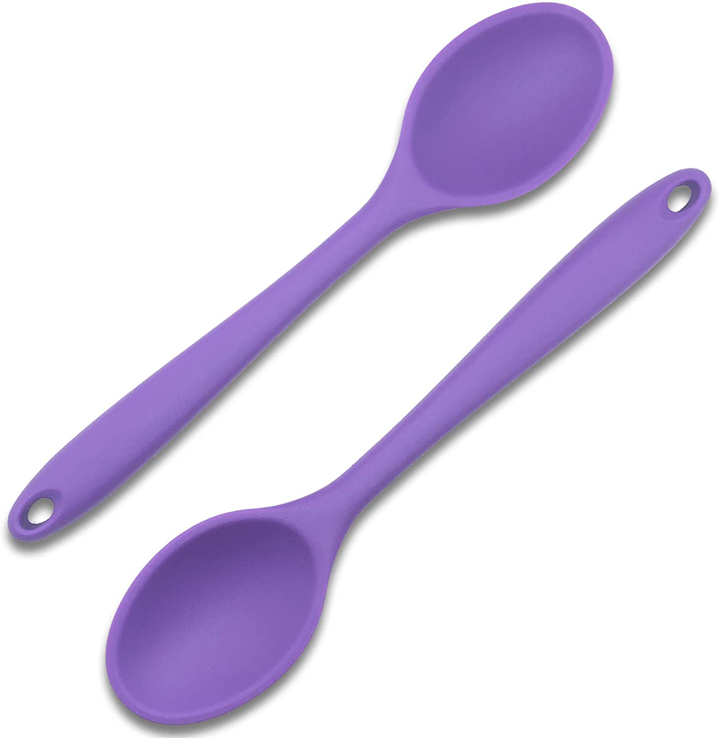 Silicone Nonstick Mixing Spoons Set 2 - Piece,High Heat Resistant to ...