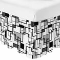 Abstract Color Block Bed Skirt California King Size 16 Inch Drop, Black ...