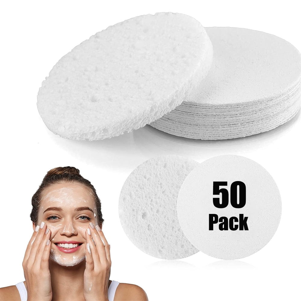 Duslogis 50-Count Compressed Facial Sponges| 100% Natural Cellulose ...