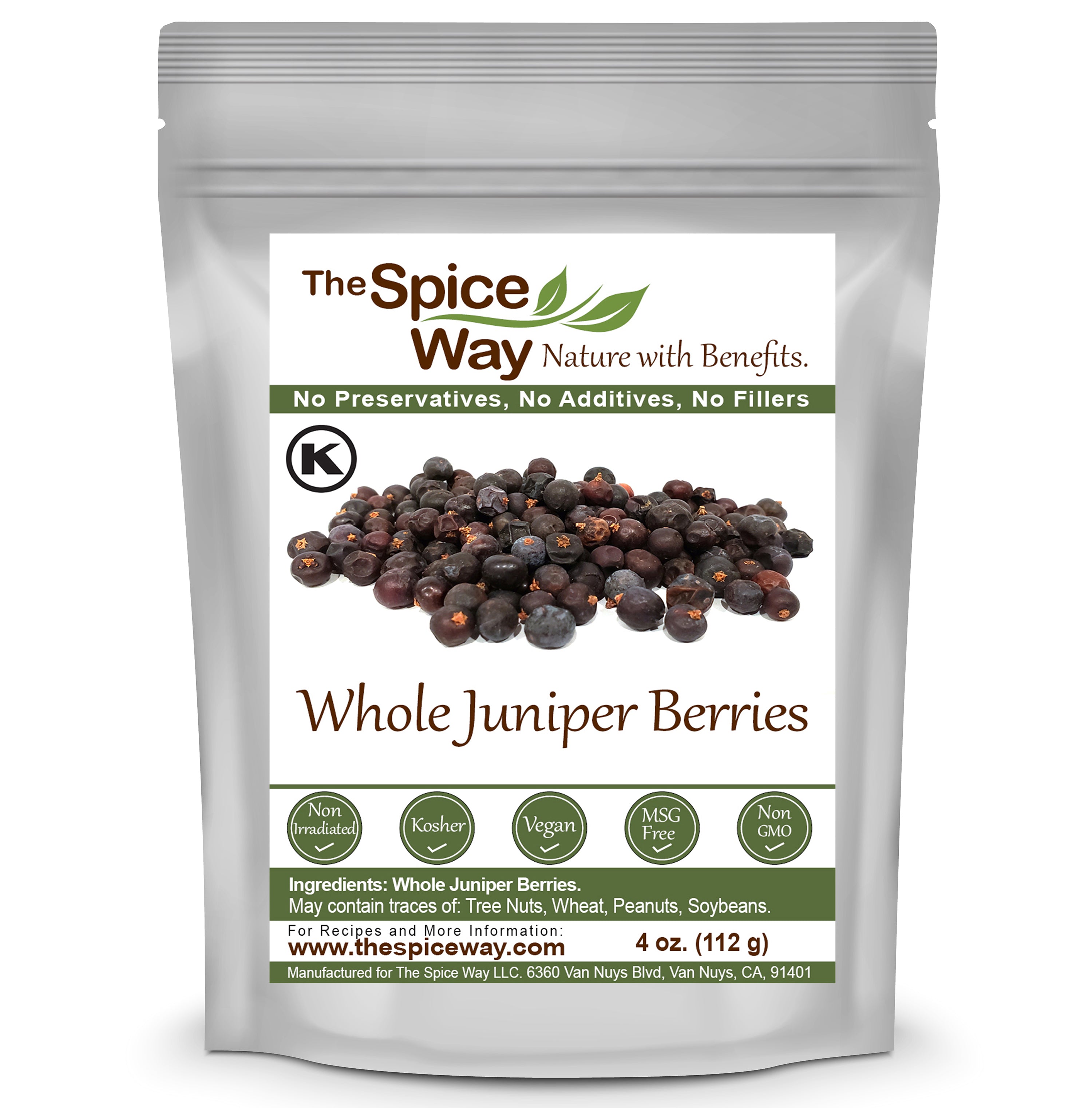 The Spice Way Whole Juniper Berries-All Natural 100% Pure European ...
