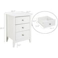VINGLI Bed Wood Night Stand Pair, White, Set of 2, Modern 3 Drawers ...