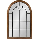 Kate and Laurel Joffrey Farmhouse Arched Mirror, 24 x 36, Rustic Brown ...
