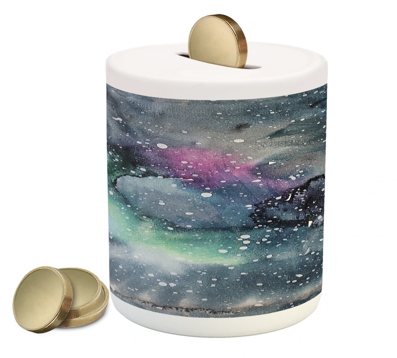 Psychedelic Piggy Bank, Space Galaxy Inspired Grunge Modern Celestial ...