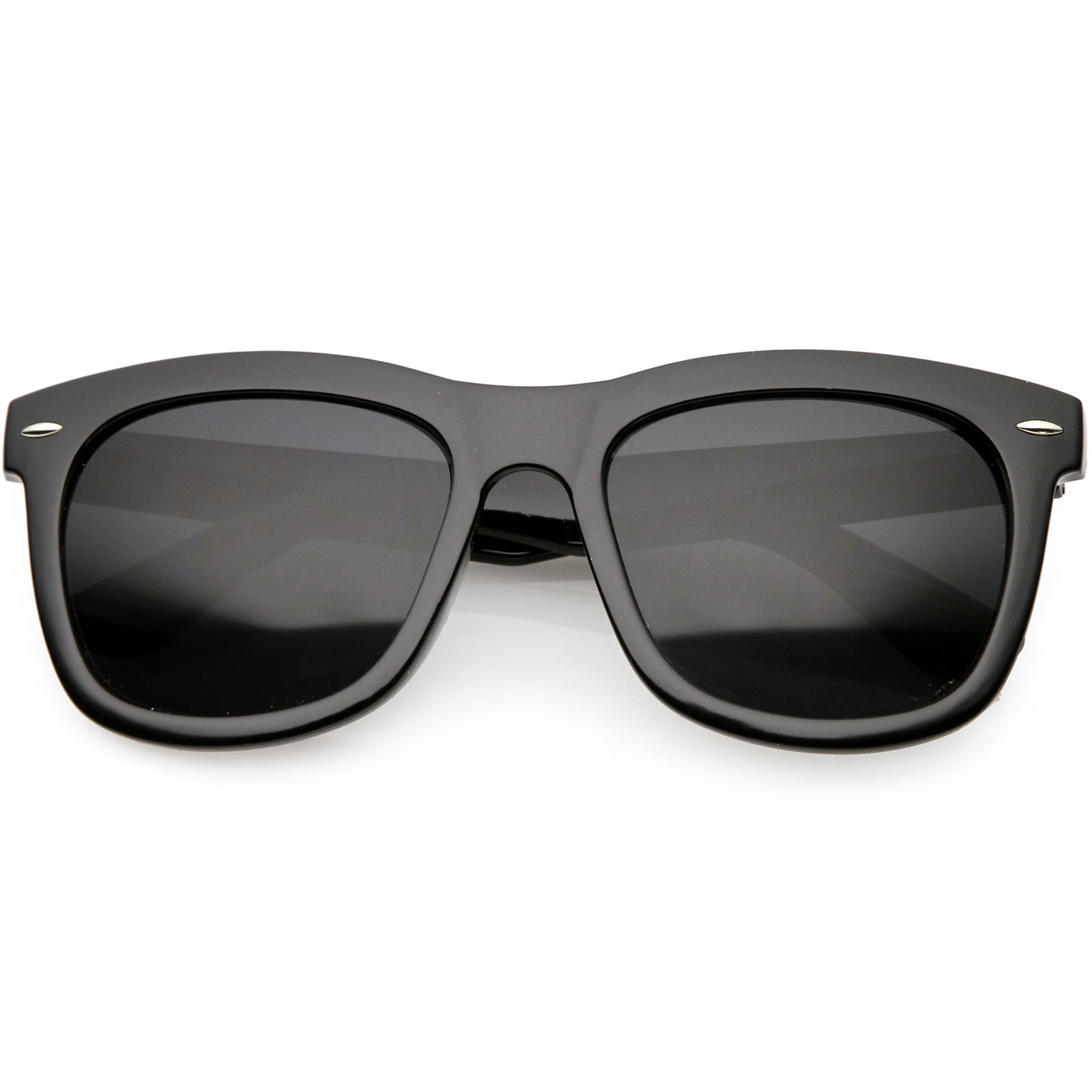 Oversize Horn Rimmed Sunglasses Wide Arm Metal Rivet Square Lens 56mm ...