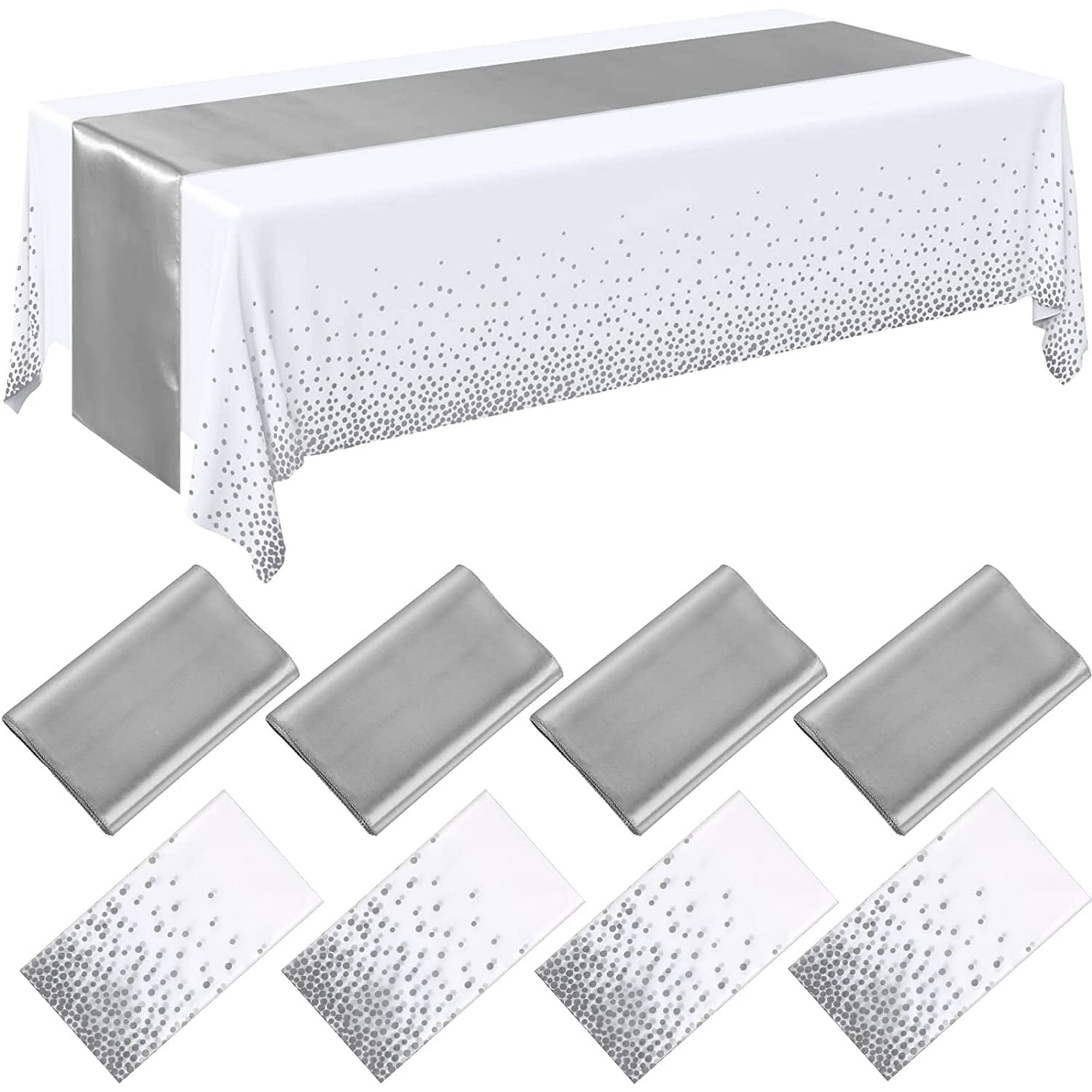 Click here for Blinkllx 8 Pack White And Silver Disposable Plasti... prices
