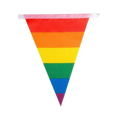 Lutabuo 5/10m Gay Rainbow Flag Decorations Triangle Small Pride Flags ...