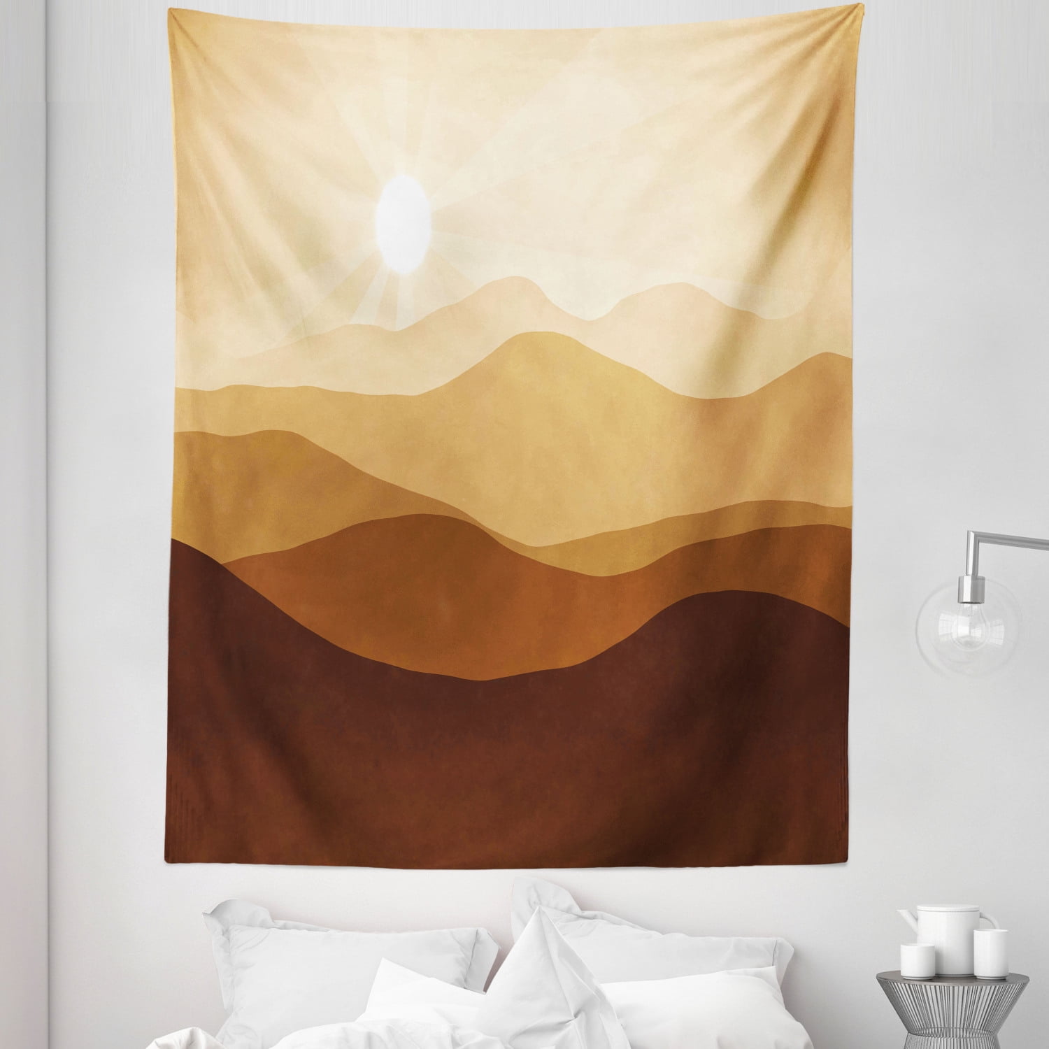 Tan Tapestry, Sunrise over the Mountains Conceptual Landscape Hills ...
