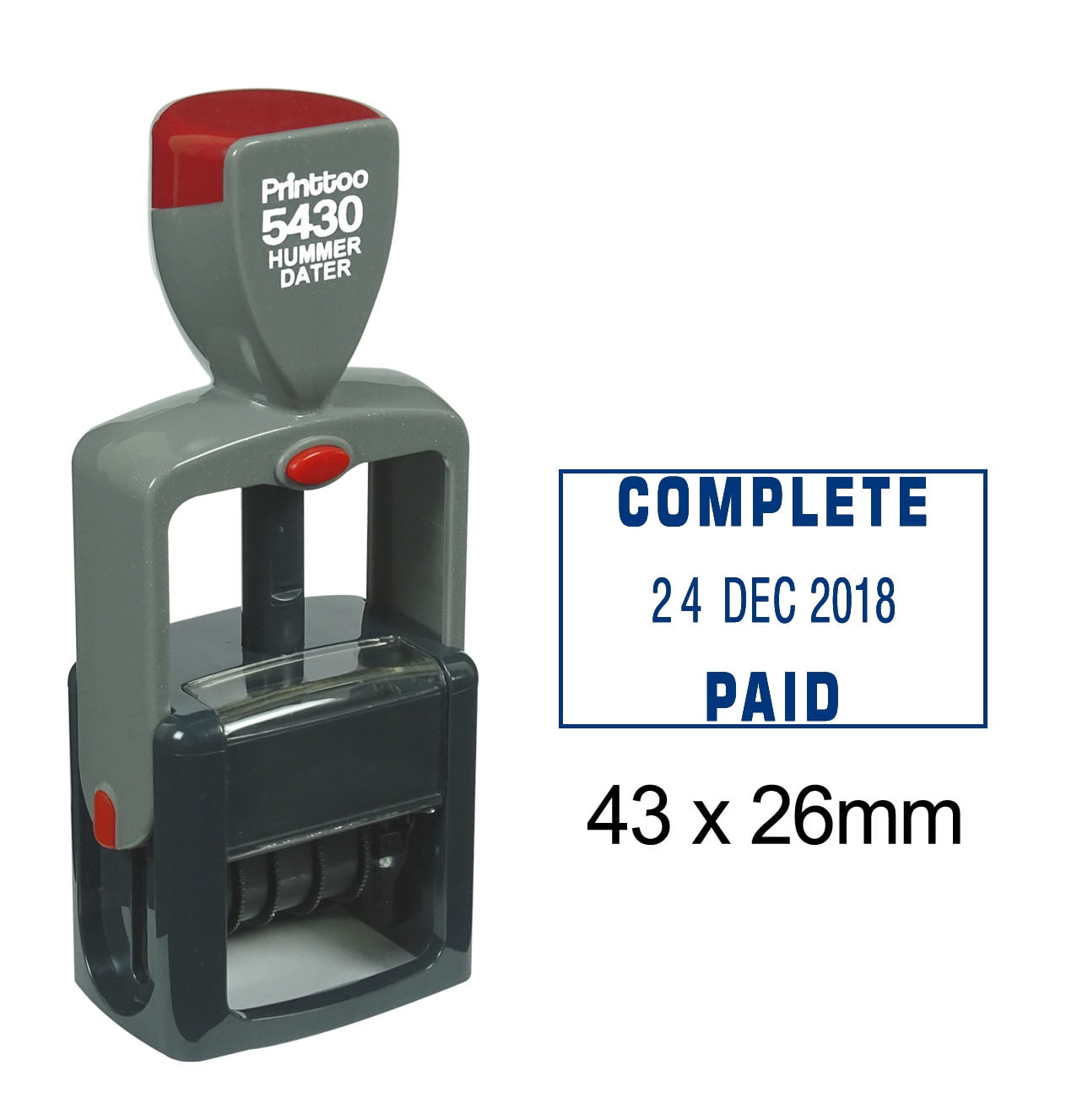 Printtoo Heavy Duty Dater Stamp With Text Complete Paid Self Inking ...