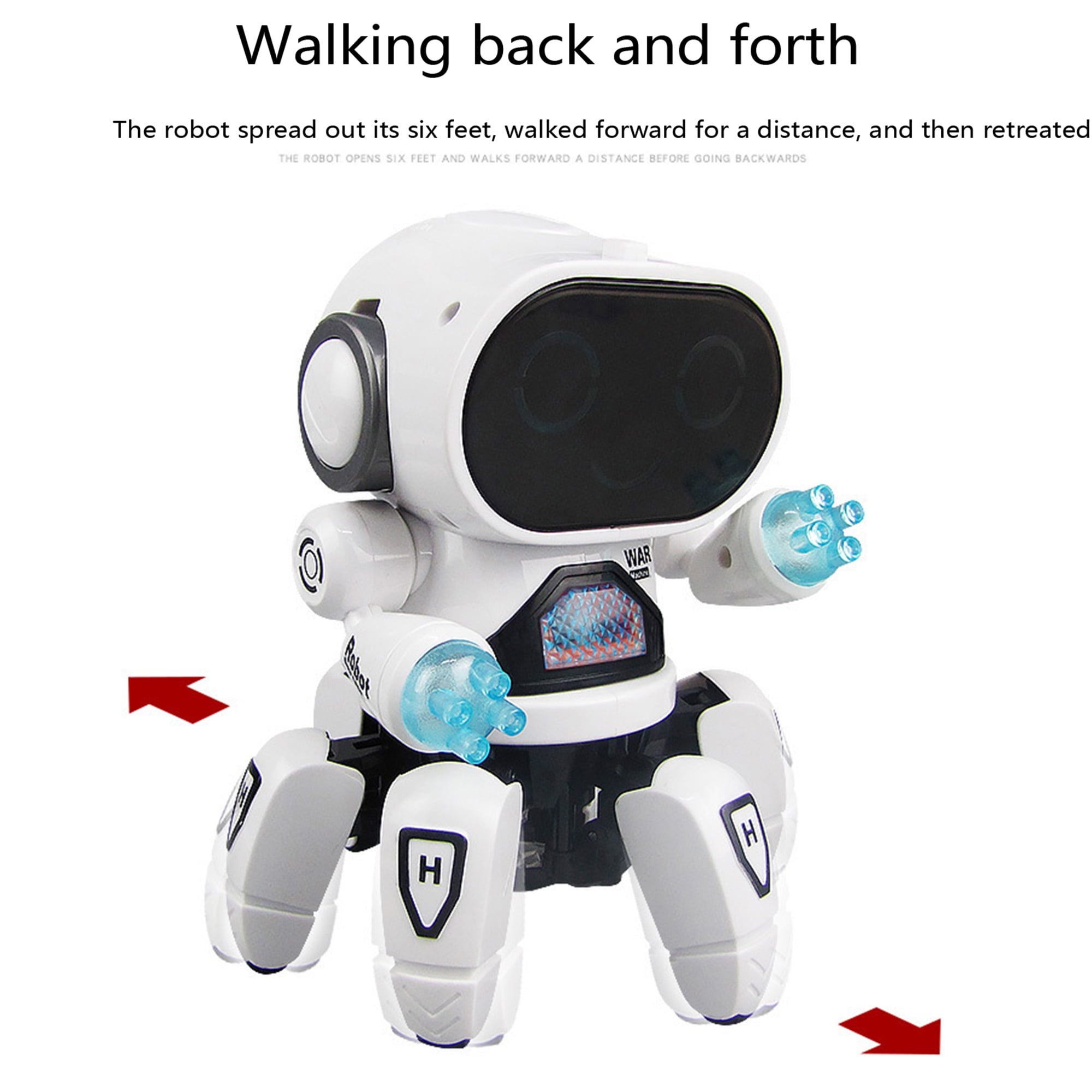 Buy TSEXIEFOOFU Hexapod Robot Toy with Cool Lighting Dynamic Music 360 ...