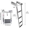 4 Step Pontoon Boat Ladder, Stainless Steel Telescopic Boat Ladder ...