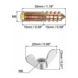 M6 Wing Nuts, Wing Nut, Silver Tone, 20 Pieces & M6X30mm Hanger Bolt ...